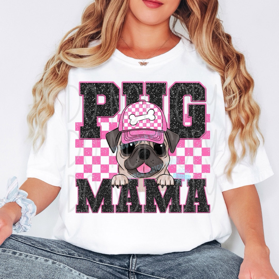 Faux Glitter Pug Dog Mom Png, Pug Mom Png, Dog Lover PNG, Pug Dog ...