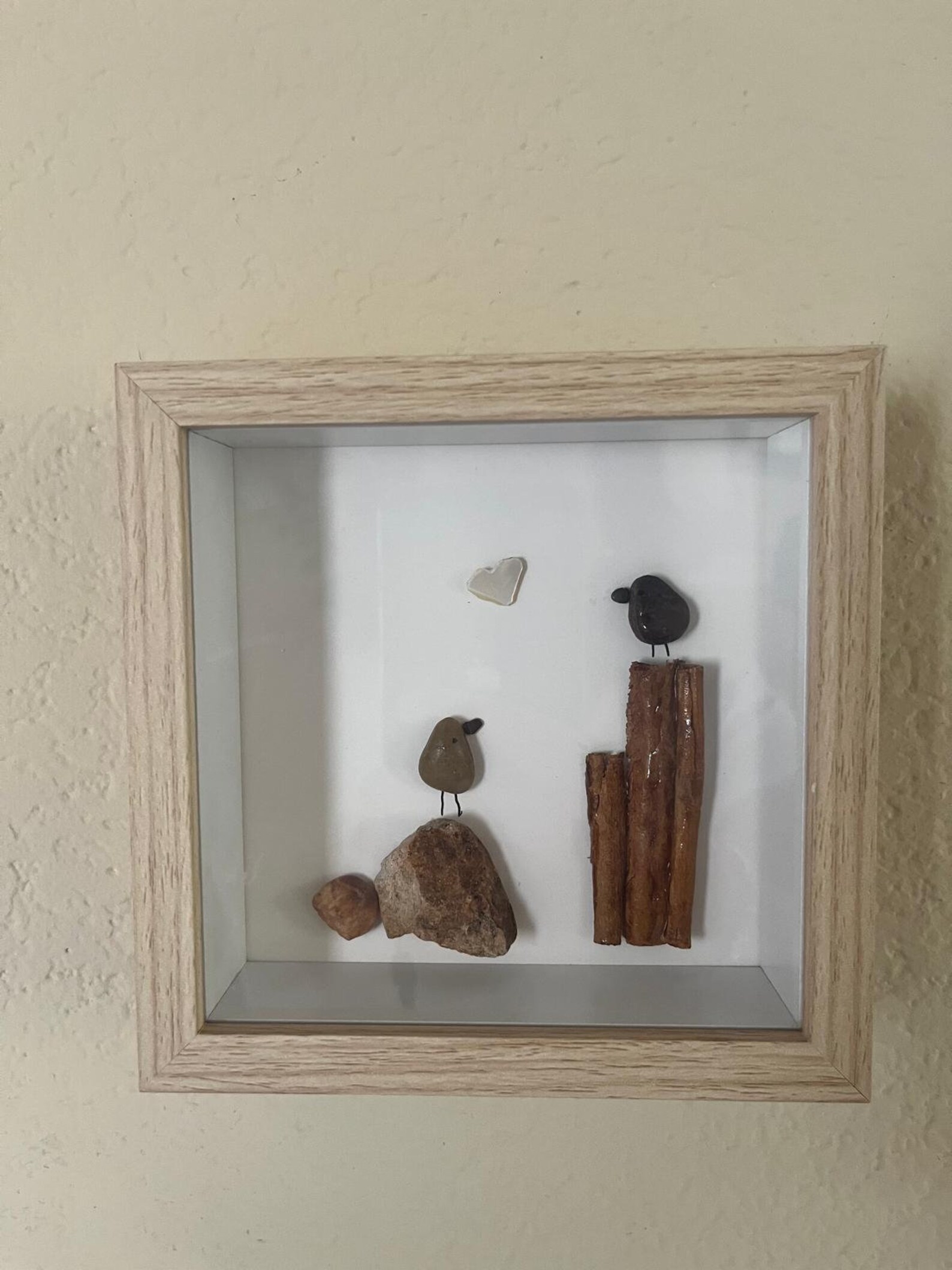 Stone Art Frame: Lovebirds Gazing From Afar - Etsy