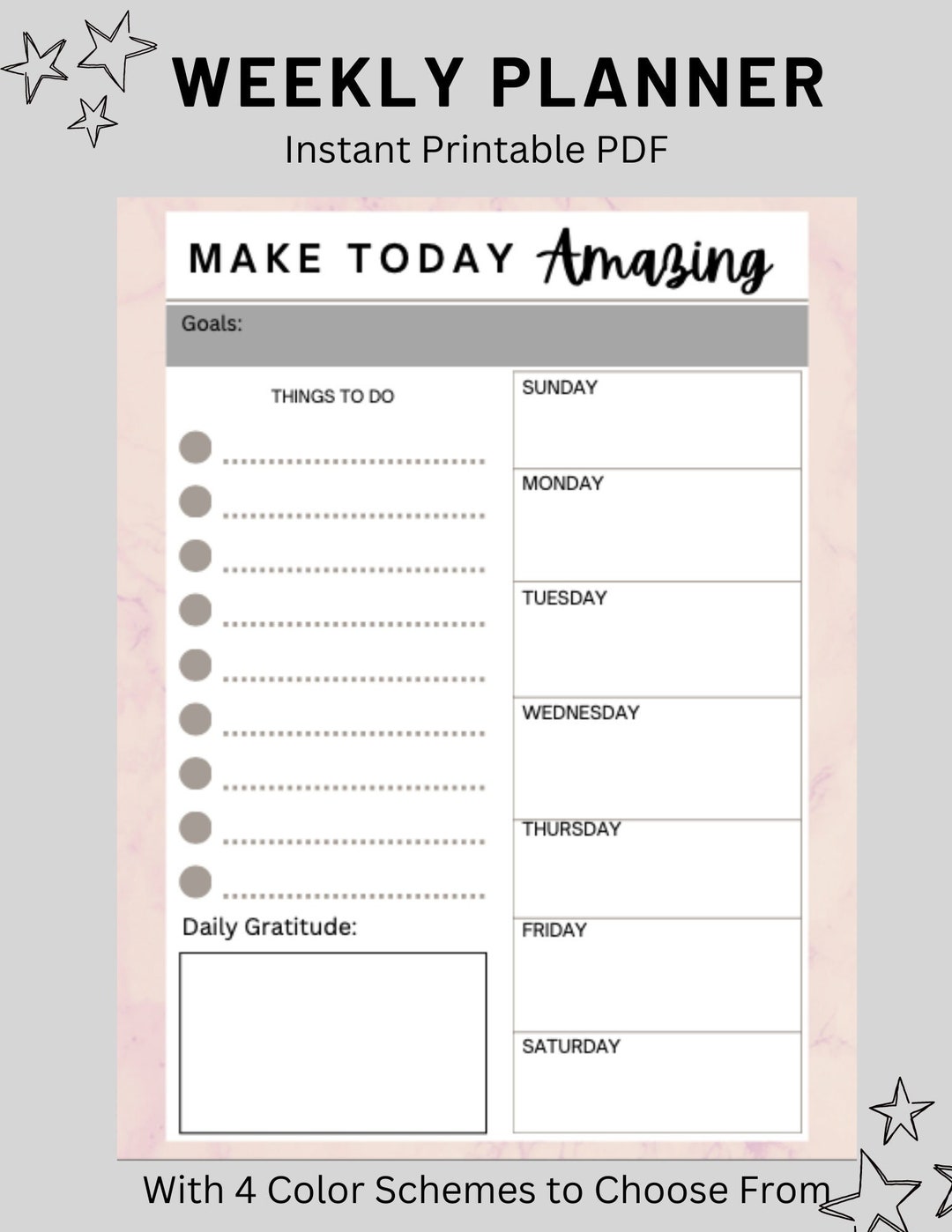 Weekly Planner Printable Template Weekly Tracker Motivation Worksheet ...