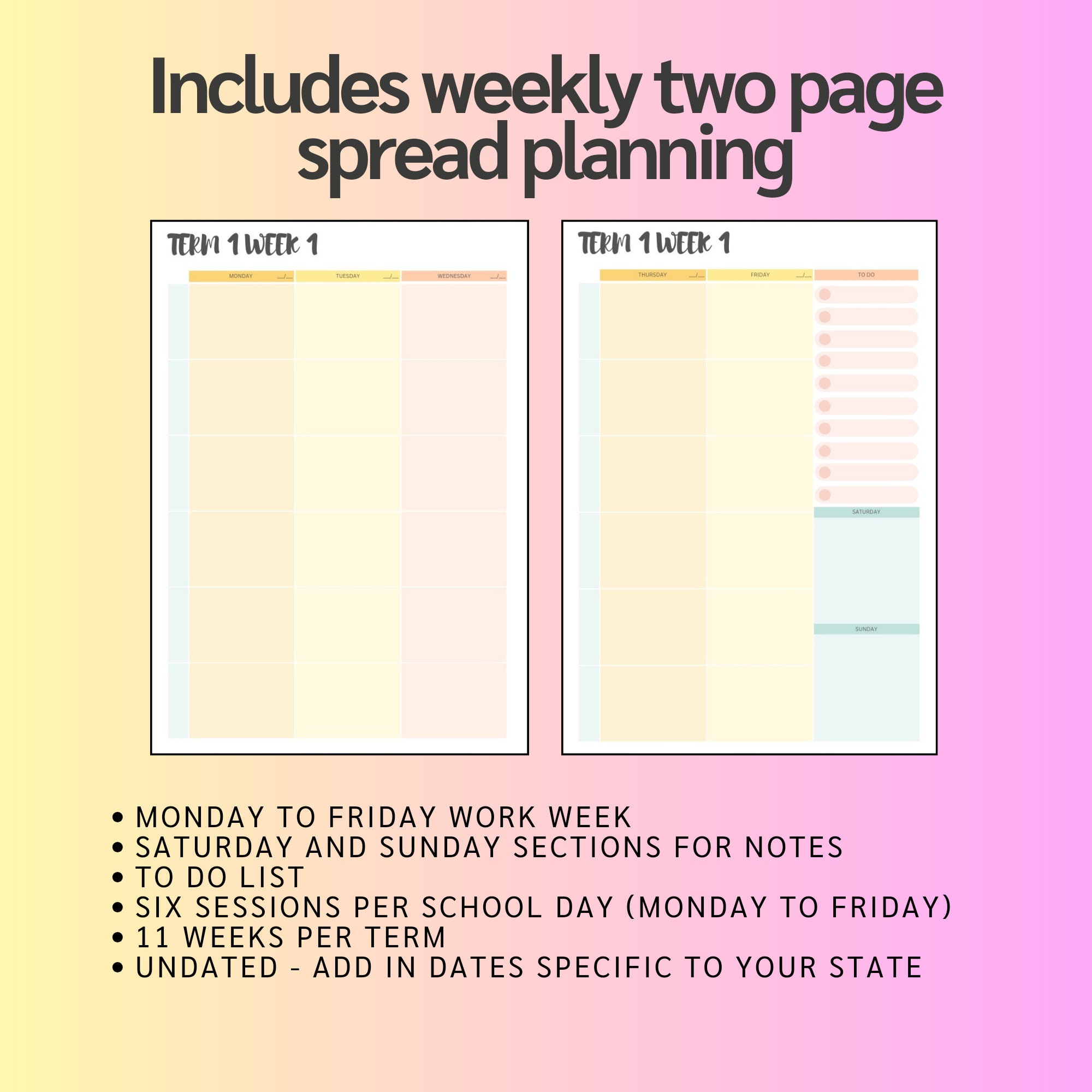 2024 Australian Teacher Planner - Etsy Australia