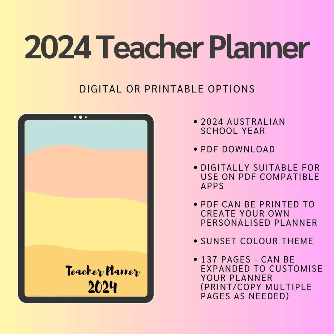 2024 Australian Teacher Planner - Etsy