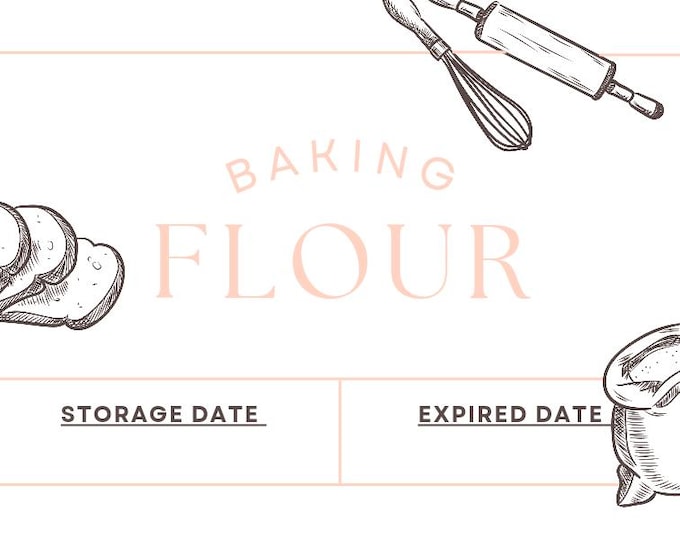 Self-raising Flour, Plain Flour, Bread Flour Vinyl Sticker Decal Labels ...