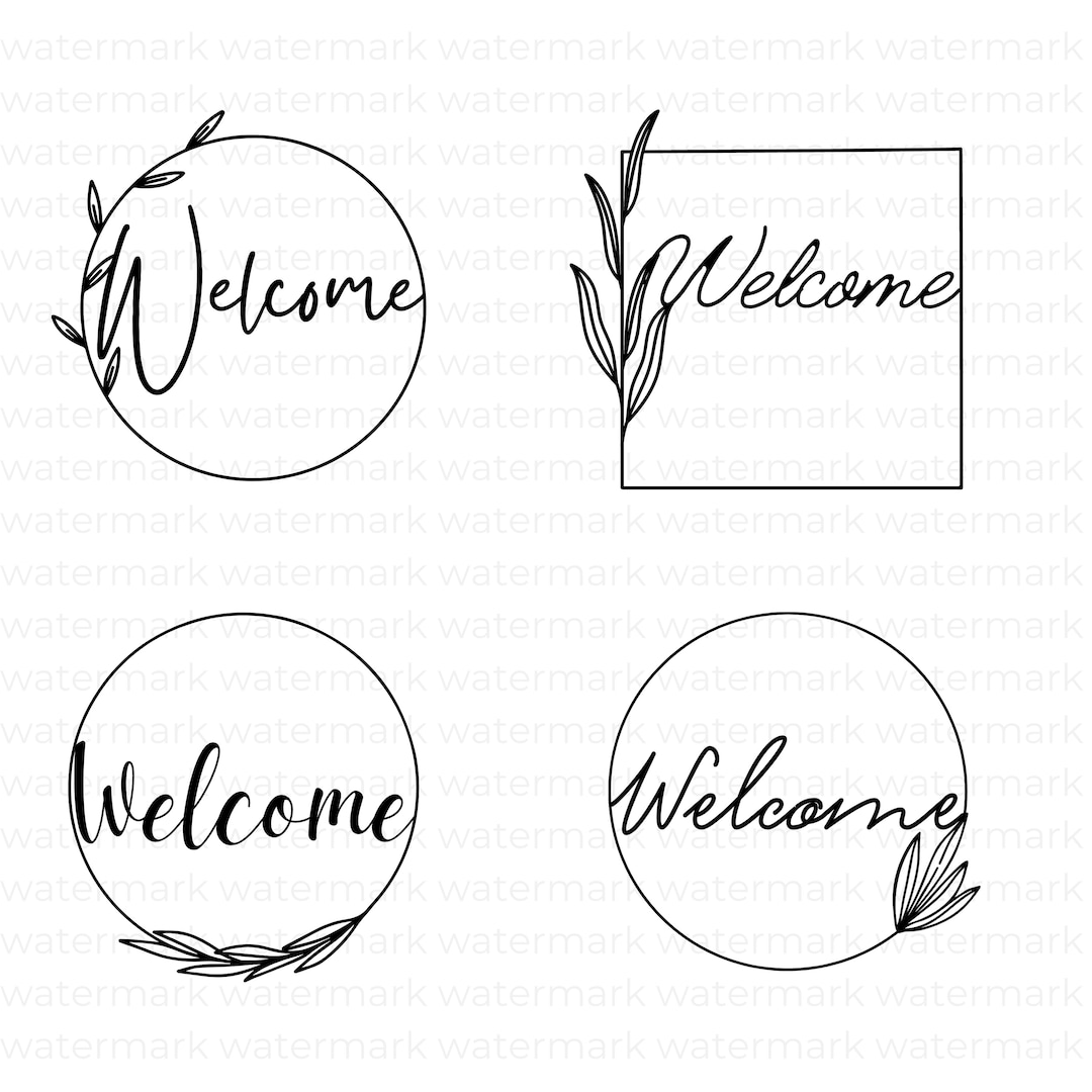Welcome Signs Cricut Welcome SVG Welcome Silhouette Text - Etsy