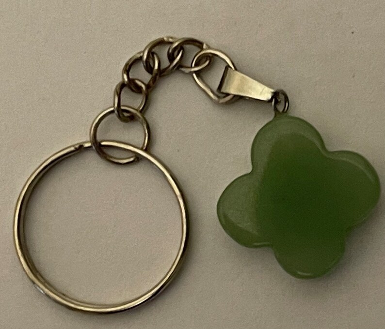 4 Leaf Clover Key Ring Key Chain 24x24mm 3 Different Stone Types ...