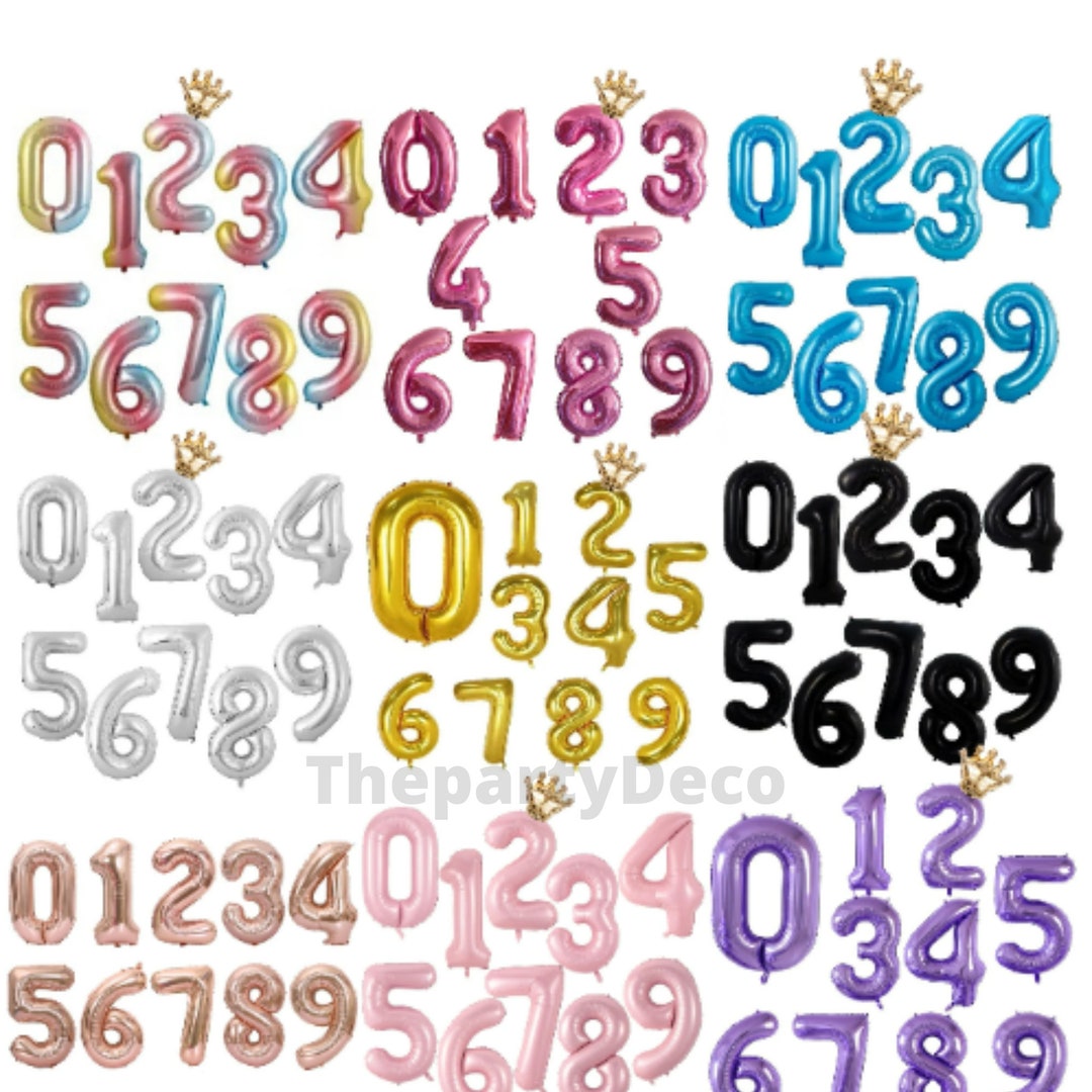 Big Jumbo Number Balloon All Colors Big Number Balloons W/ - Etsy