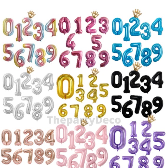 Big Jumbo Number Balloon All Colors Big Number Balloons W/ - Etsy