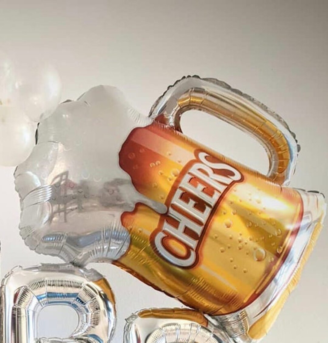 Cheers N Beers Beer Balloons Decoration, Gold Birthday Party Decor for ...