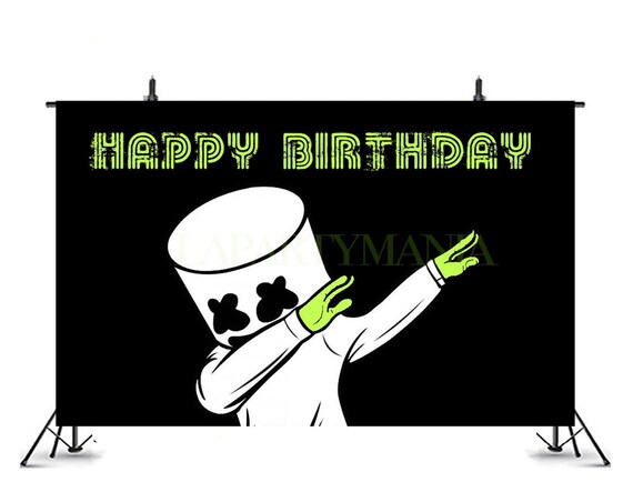 Printable DJ Marshmello Birthday Backdrop Digital File DIY, 54% OFF