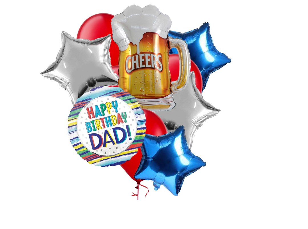 Happy Birthday DAD Balloon Bouquet Present Balloong Gift Dad - Etsy