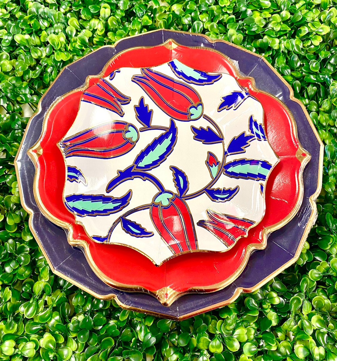Elegant Disposable Plates Set, Dinner Party, Print, Holidays, Eid ...