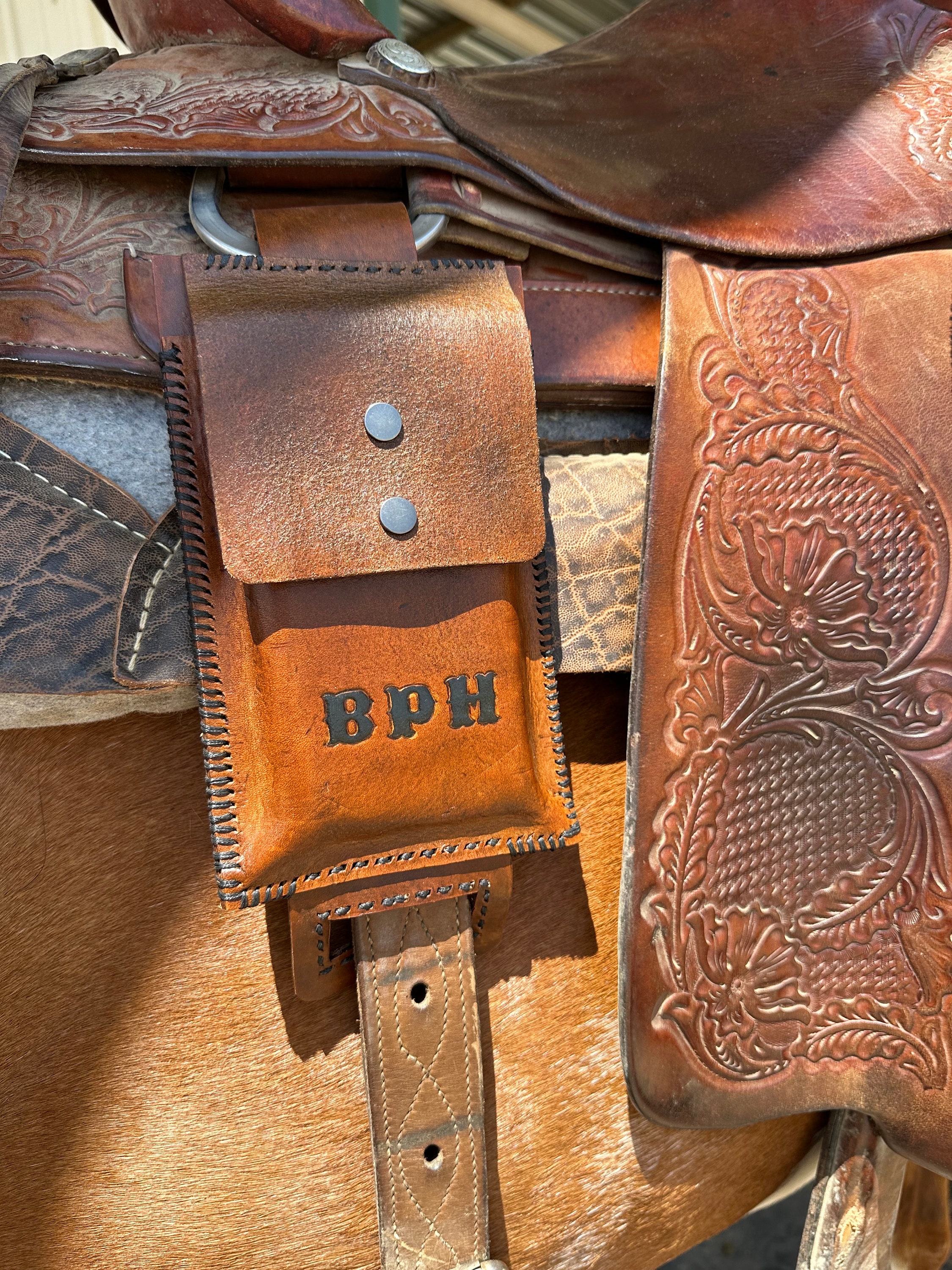 Custom Handmade Leather Saddle Cell Phone Holder, This Can Be Tooled ...