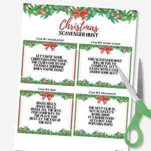Printable Christmas Scavenger Hunt for Kids, Christmas Treasure Hunt ...