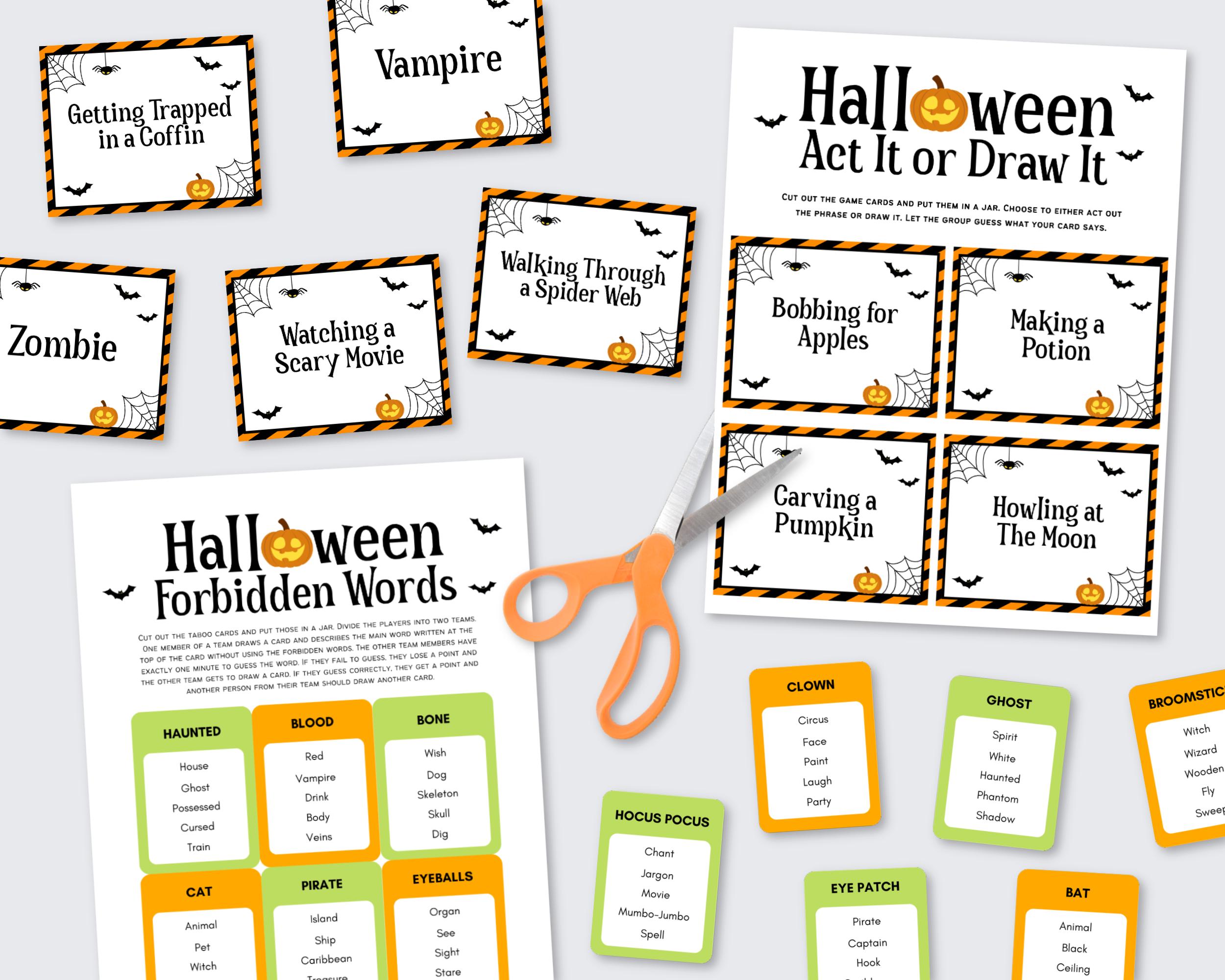 Printable Halloween Games Bundle, Halloween Party Games for Kids and ...