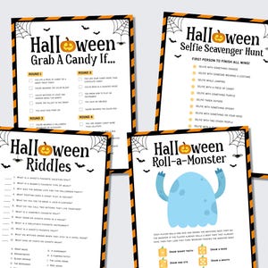 Printable Halloween Games Bundle, Halloween Party Games for Kids and ...
