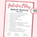 Galentines Day Movie Match Game, Galentines Day Party Game, Valentines ...