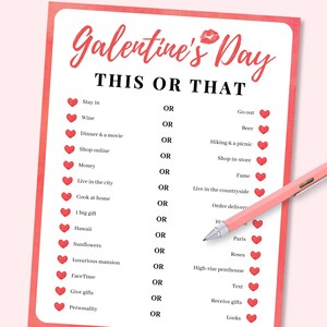 Galentines Day This or That Game, Galentines Day Party Game, Adult ...