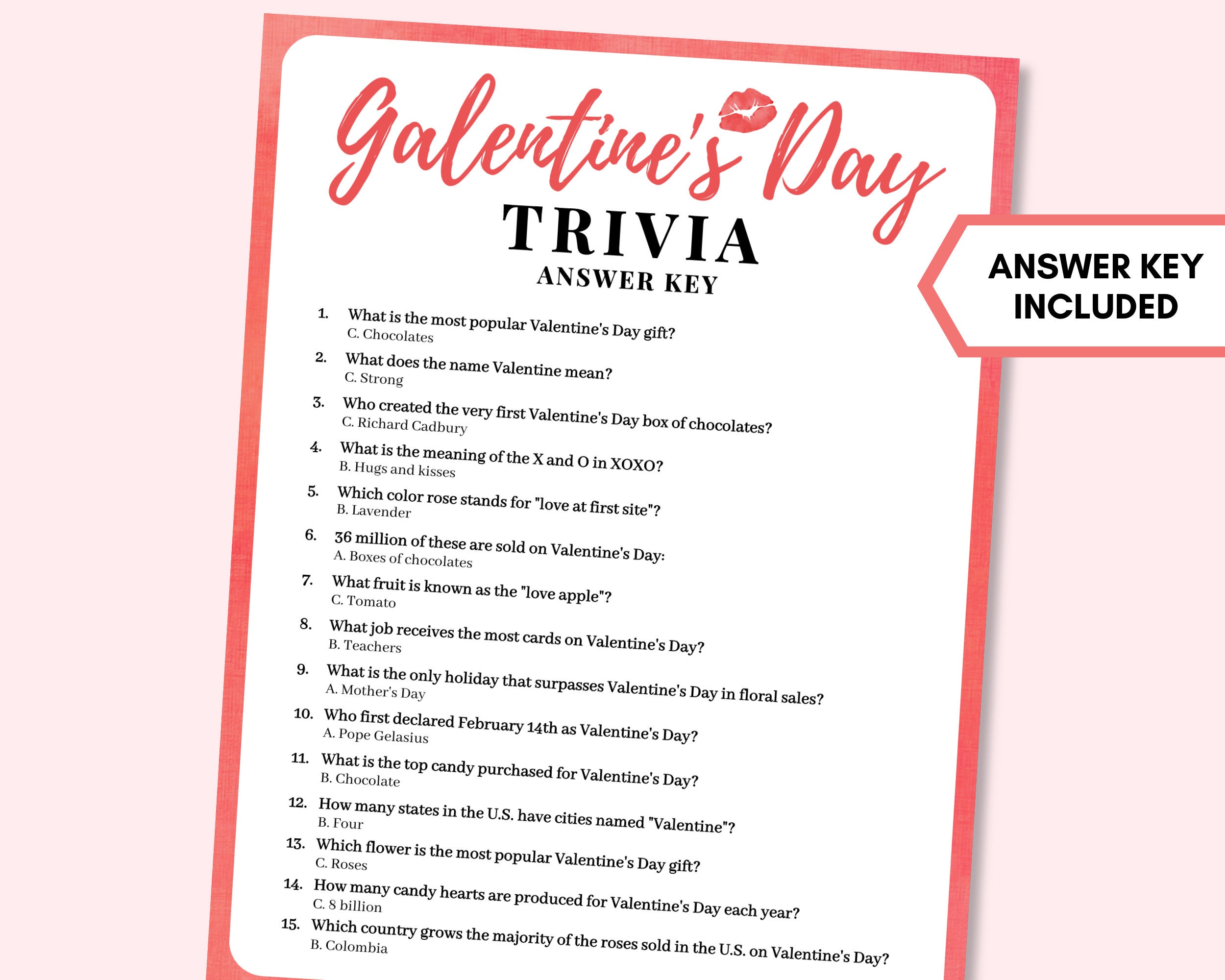 Galentines Day Trivia Game, Galentines Day Party Game, Valentines Day ...