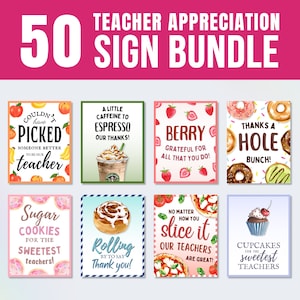 Teacher Appreciation Signs Printable, Teacher and Staff Appreciation ...