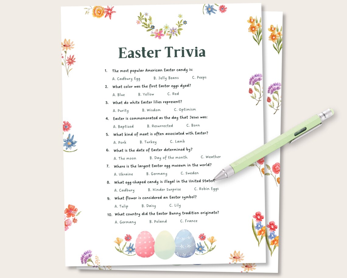 Easter Trivia Game Easter Trivia Feud Easter Trivia Quiz - Etsy