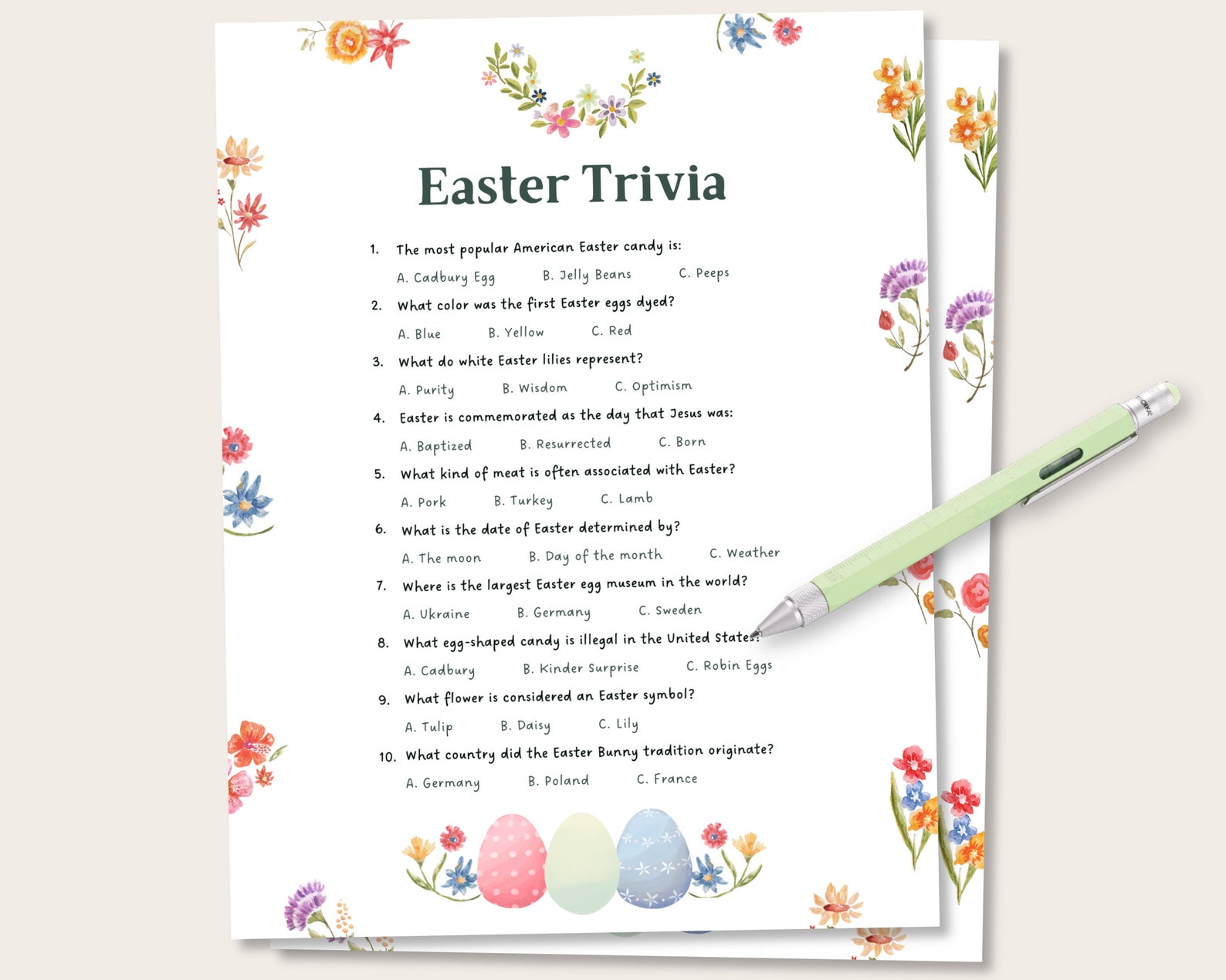 Easter Trivia Game Easter Trivia Feud Easter Trivia Quiz - Etsy