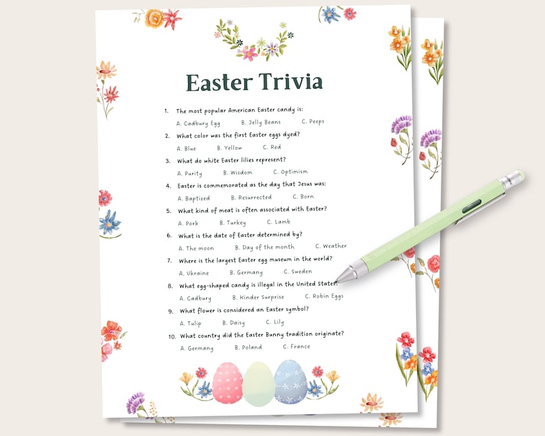 Easter Trivia Game Easter Trivia Feud Easter Trivia Quiz - Etsy