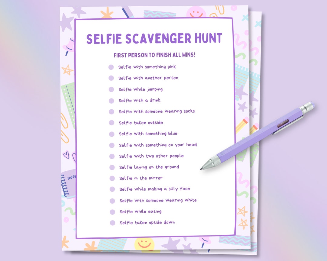 Selfie Scavenger Hunt, Girls Birthday Party Games, Slumber Party Games ...
