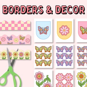 Spring Butterfly Bulletin Board Kit, Retro Spring Classroom Decor, Boho ...