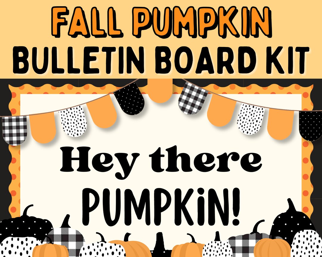 Fall Pumpkin Bulletin Board Kit, Halloween Pumpkin Classroom Decor ...