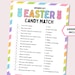 Easter Candy Match Up, Easter Candy Quiz, Easter Classroom Activity ...