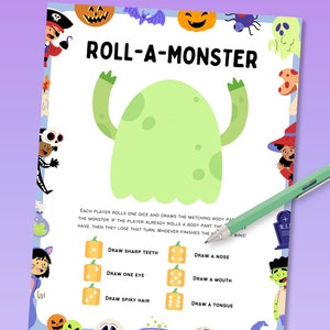 Halloween Roll A Monster Game, Halloween Dice Game, Halloween Candy ...