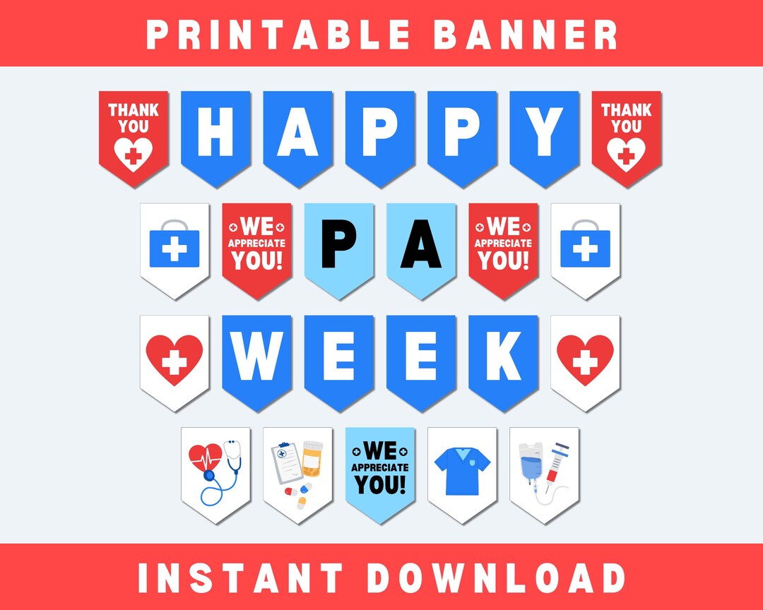 Physician Assistant Appreciation Week Banner, Happy PA Week Banner ...