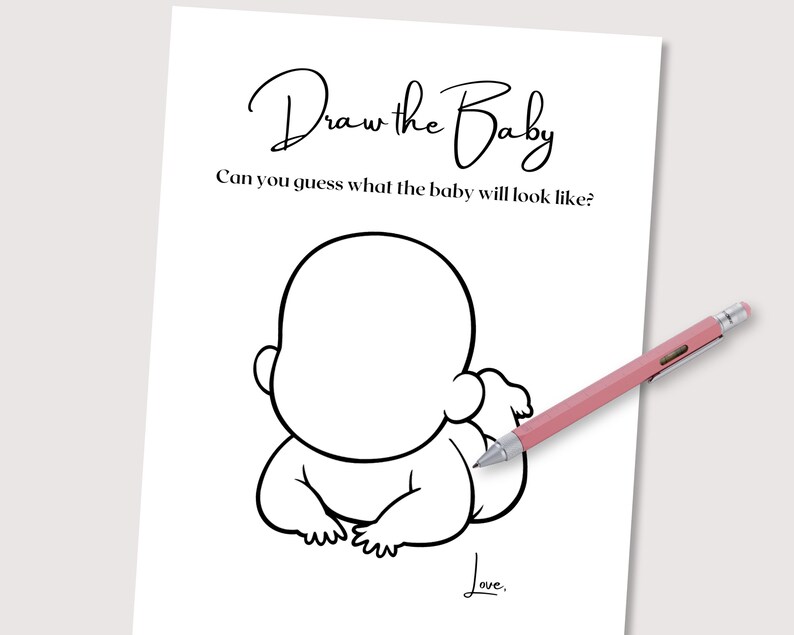 Draw the Baby Gender Reveal Games Baby Shower Games - Etsy