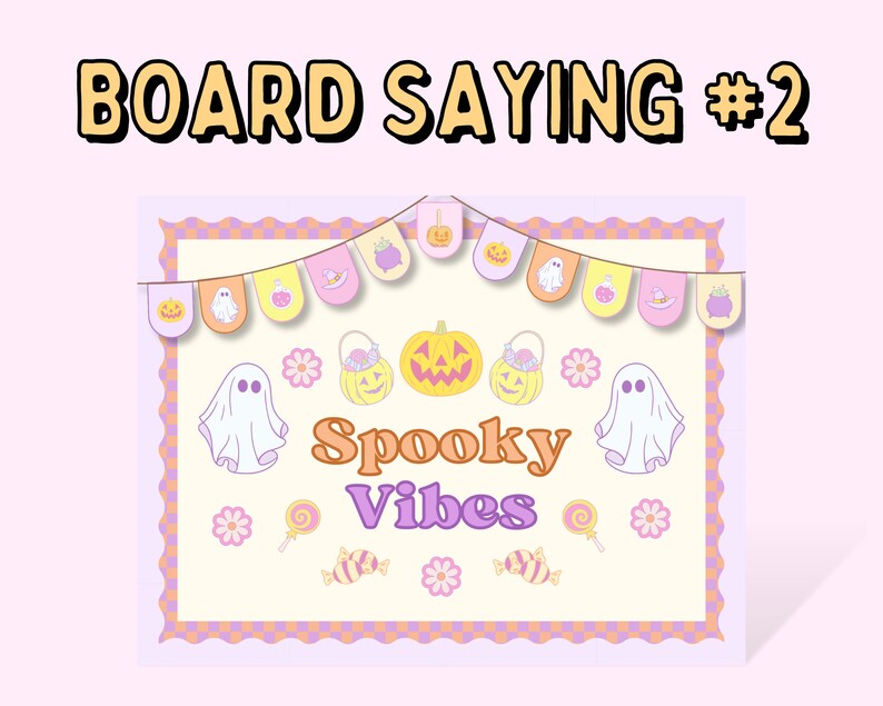 Retro Halloween Bulletin Board Kit Cute Retro Boho Halloween - Etsy