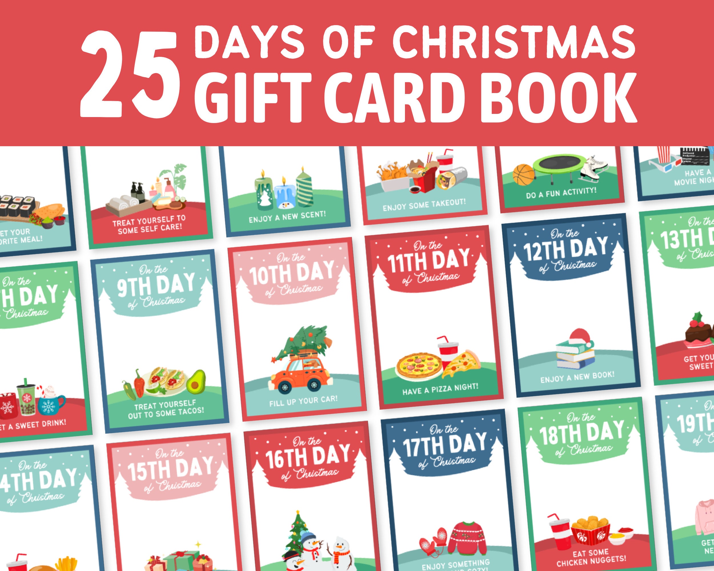 25 Days of Christmas Gift Card Book, Christmas Gift Card Holders ...