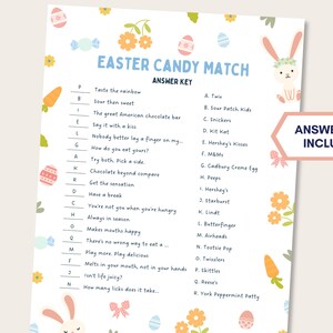 Easter Candy Match Up, Easter Candy Quiz, Easter Candy Game for Kids ...