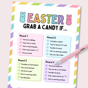 Easter Egg Candy Game, Printable Easter Party Game, Easter Activity for ...