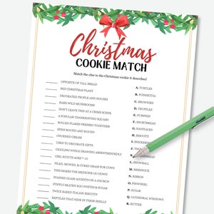 Christmas Cookie Game, Printable Christmas Party Game, Christmas Cookie ...