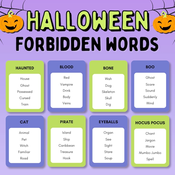 Halloween Taboo Games - Etsy