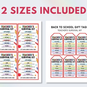 Teachers Survival Kit Gift Tag Teacher Appreciation Gift Tag - Etsy