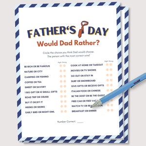 Fathers Day Party Games Bundle, Printable Fathers Day Games, Fathers ...