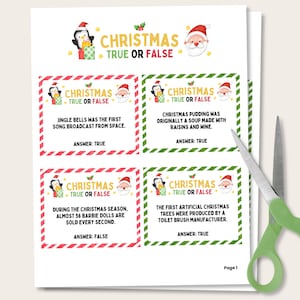 Christmas True or False Game, Christmas Trivia Quiz, Christmas Fact or ...