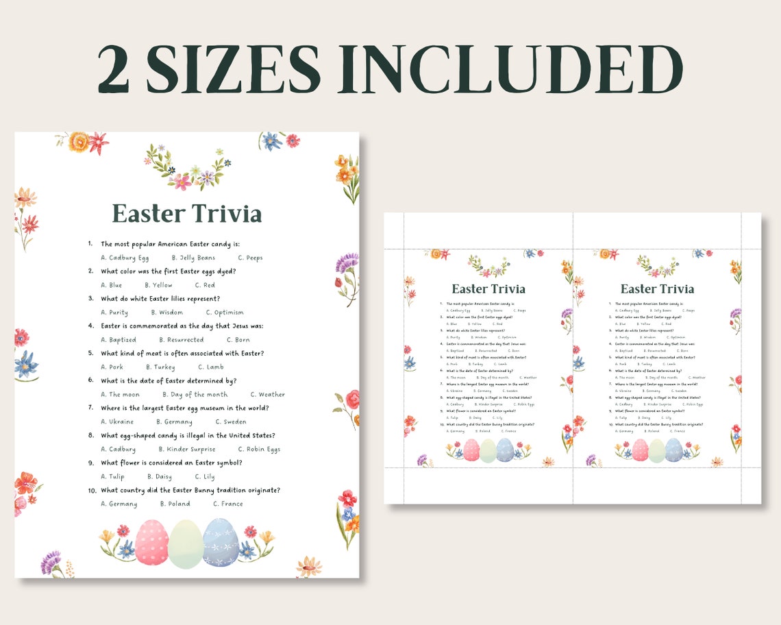 Easter Trivia Game Easter Trivia Feud Easter Trivia Quiz - Etsy