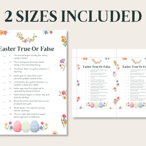 Easter True or False, Easter Trivia Quiz, Easter Activity for Kids ...