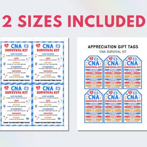 CNA Appreciation Gift Tag, Nursing Assistant Survival Kit Tag, Happy ...
