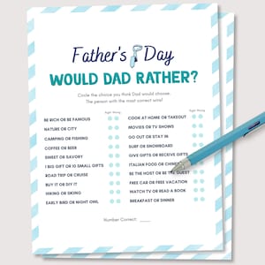 Fathers Day Game Bundle, Printable Fathers Day Game for Family, Fathers ...