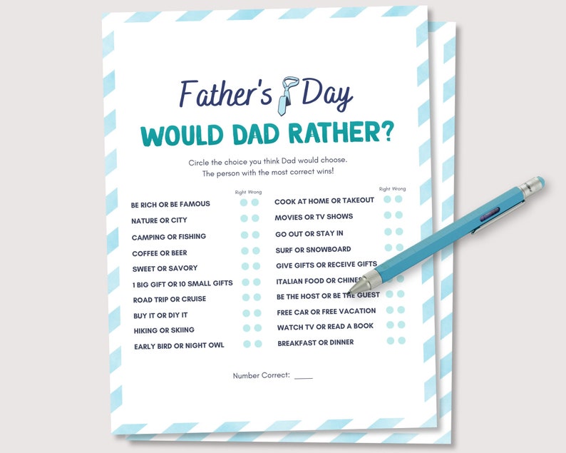 Fathers Day Game Bundle, Printable Fathers Day Game for Family, Fathers ...