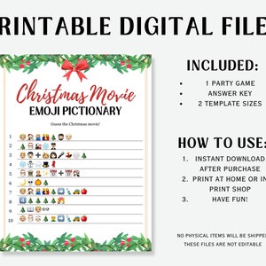 Christmas Movie Emoji Pictionary, Christmas Movie Trivia Game ...