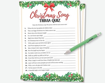 Christmas Carol Game Finish the Christmas Song Lyric Game, Christmas ...
