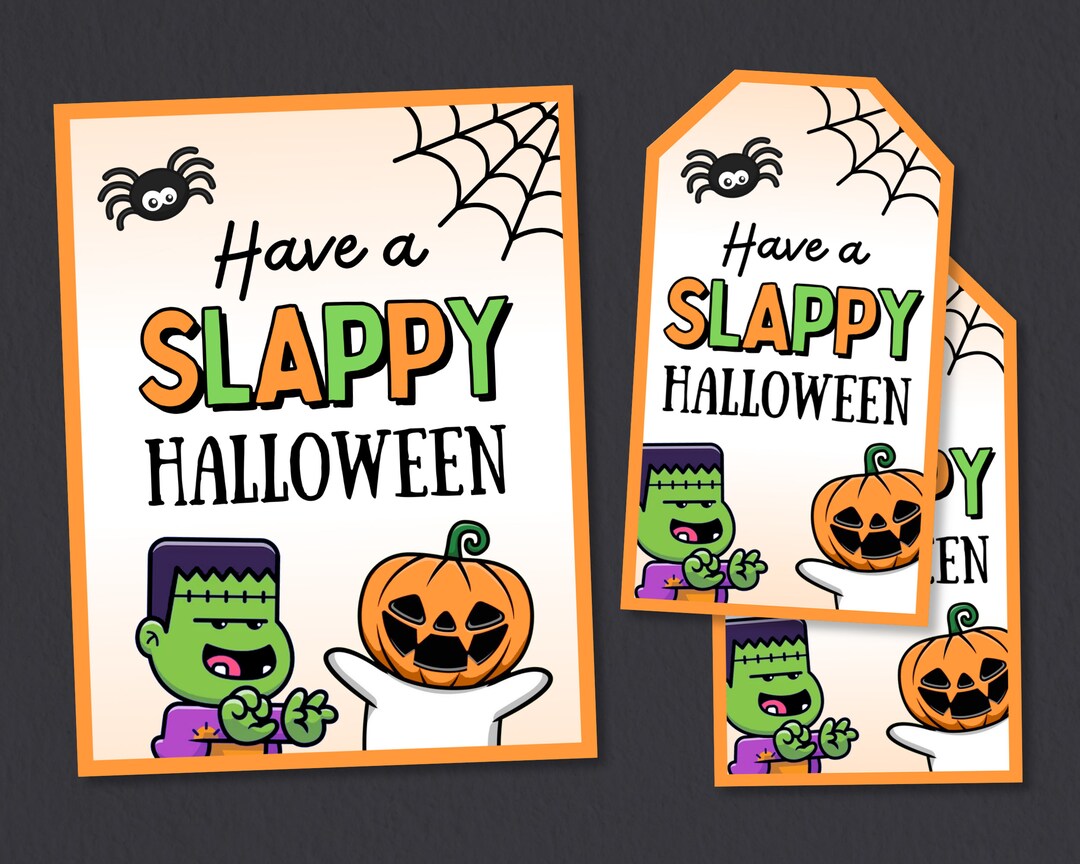 Halloween Slap Bracelet Gift Tag, Halloween Non Candy Treat Tag for ...