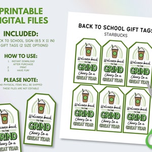 Welcome Back Teacher Gift Tag, Teacher Appreciation Coffee Tag, Back to ...